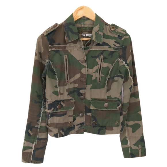 Younique | Jackets & Coats | Younique Camo Print Beaded Military Crop ...